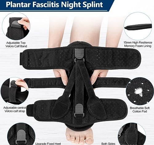VIDECOR Plantar Fascia Night Splint,Soft Breathable Plantar Fascia Boot Night Splint Sock - Adjustable Foot Stretcher for Achilles Tendonitis, Drop Foot Brace for Right or Left Foot,C