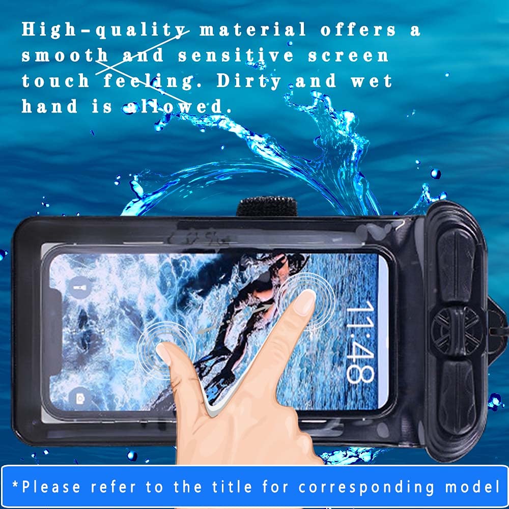 Puccy Case Cover, Compatible with Emporia Smart 6 Black Waterproof Pouch Dry Bag (Not Screen Protector Film)
