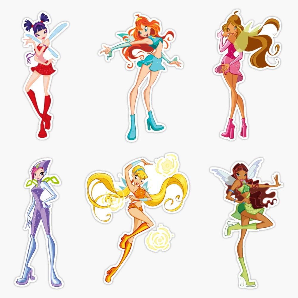 Winx Club Set Believix Sticker Vinyl Waterproof Sticker Decal Car Laptop Wall Window Bumper Sticker 5"