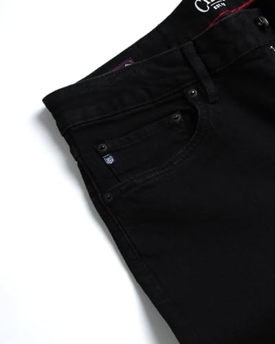 Chaps Men's Relaxed Fit Jeans - Straight Leg Stretch Comfort Denim Jeans for Men, Size 38W x 30L, Black Rinse