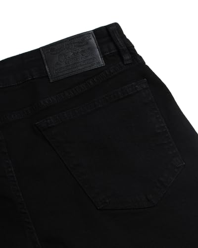 Chaps Men's Relaxed Fit Jeans - Straight Leg Stretch Comfort Denim Jeans for Men, Size 38W x 30L, Black Rinse