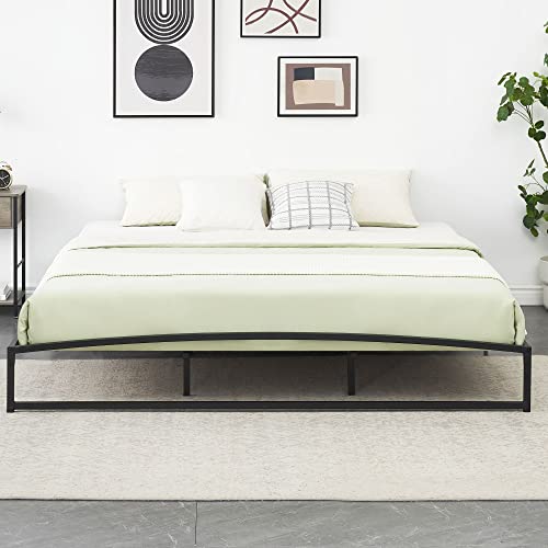 GAOMON 10 Inch Metal Platform King Size Bed Frame with Sturdy Steel Slats Support, Mattress Foundation, No Box Spring Needed, Easy Assembly, Black