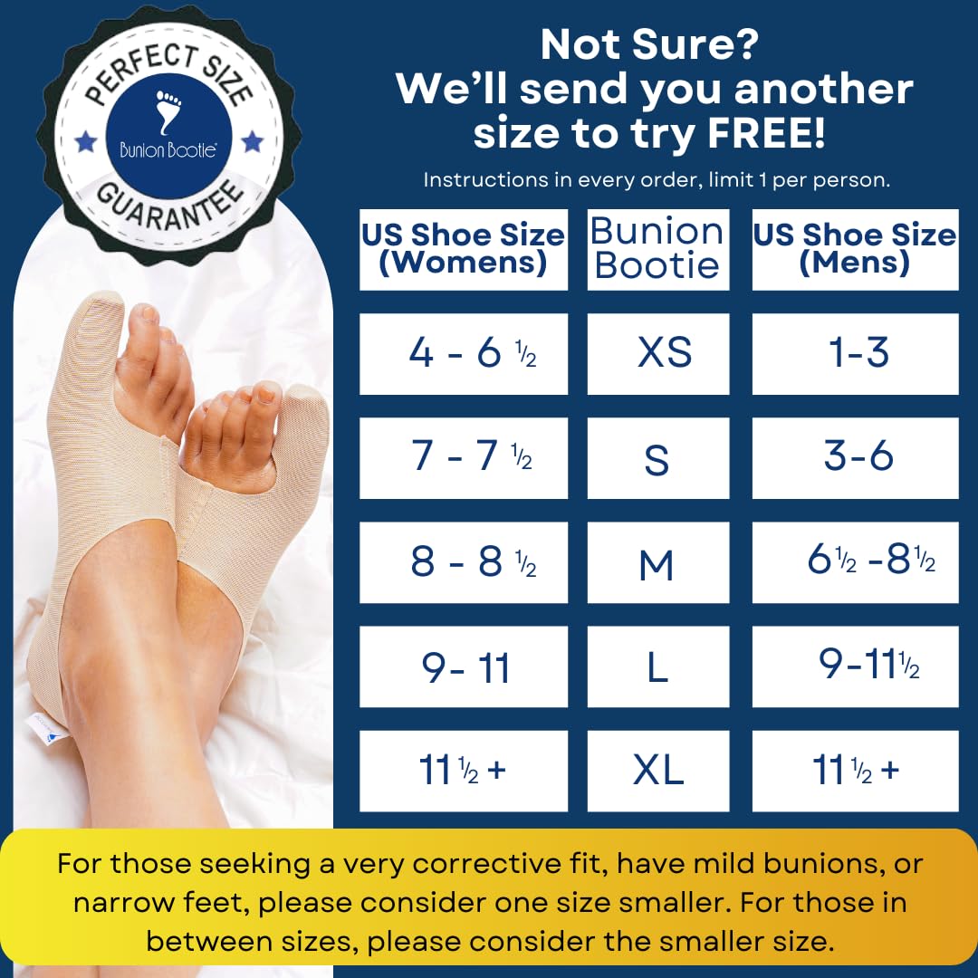 Bunion Corrector for Men & Women Big Toe Straightener for Inside Shoes Socks. Ultra Thin Hallux Valgus Socks to Separate & Straighten Great Toes. Day & Night Splints for Juanetes, X-Large-Left