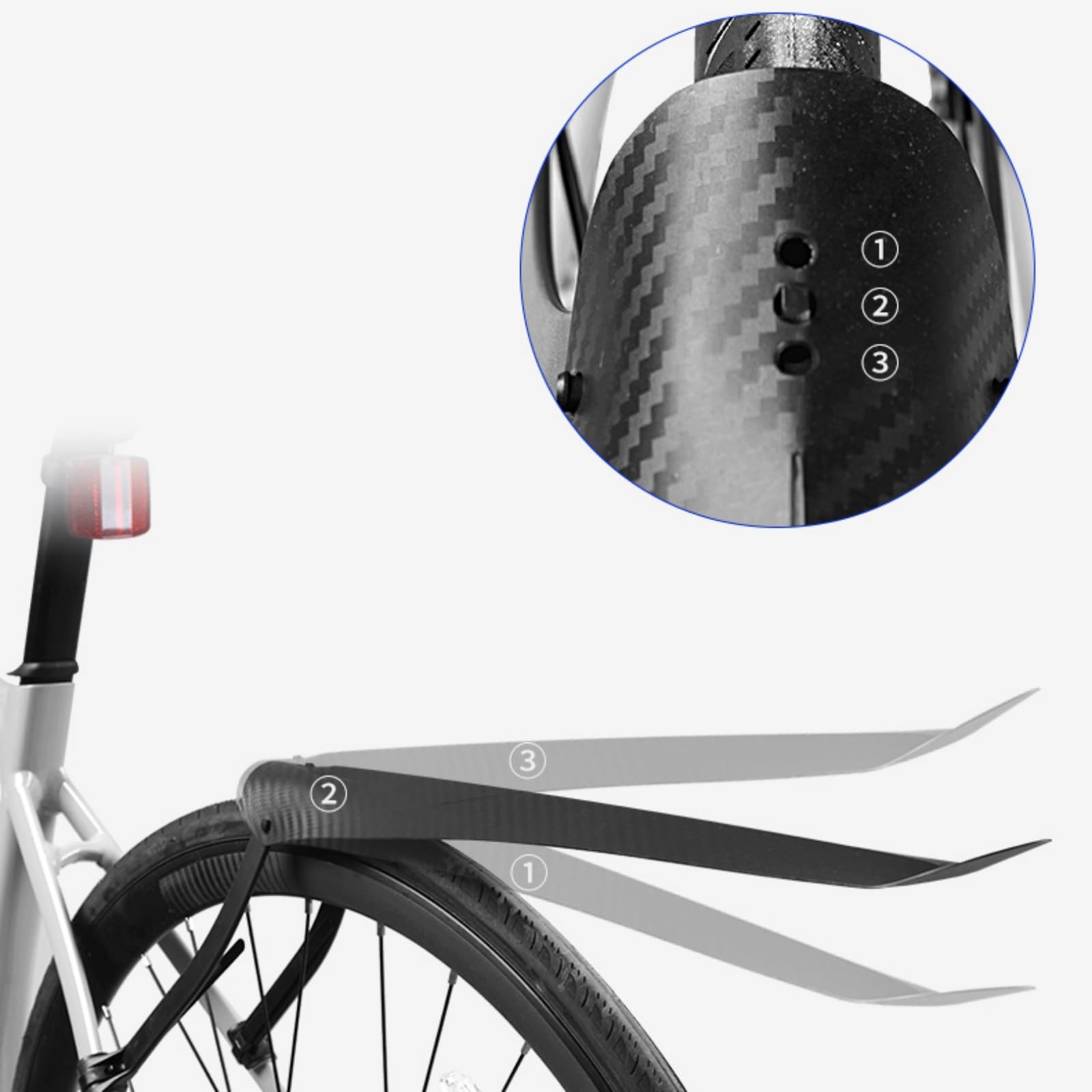 NELboNs Bike Fender Adjustable for Road Mountain Bike Tire Rear Mud Guard Fender Foldable and Light Weight