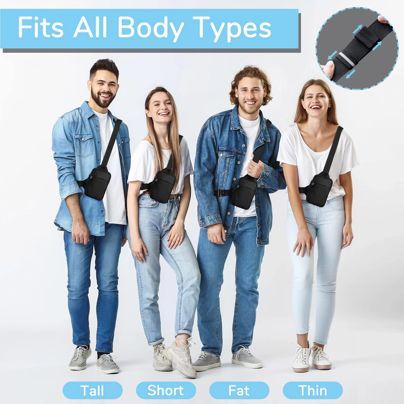 Mini Sling Bag for Men Women Small Crossbody Shoulder Backpack Fanny Packs Personal Pocket Bag Casual Phone Chest Bag
