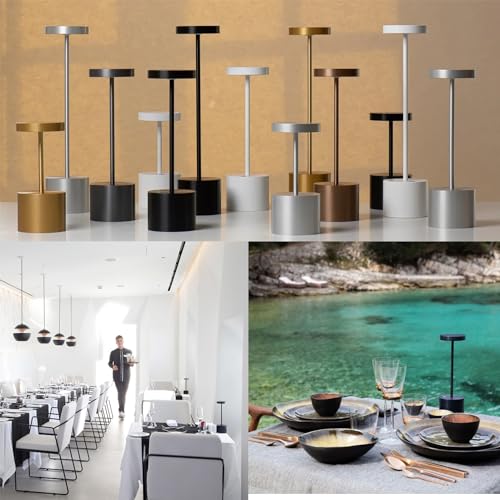 TUIKITO 2 Pack Cordless Table Lamp Rechargeable,Battery Operated LED Table Light for Restaurant Outdoor,5000mAh Up to 40 Hours,3-Levels Brightness Stepless Dining Table Light