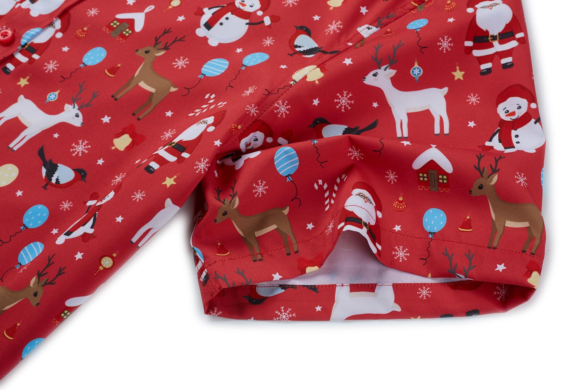 GRTXIN Christmas Shirts for Men Hawaiian Santa Claus Vacation Shirt Short Sleeve Button Down Dress Shirts(Red-M)