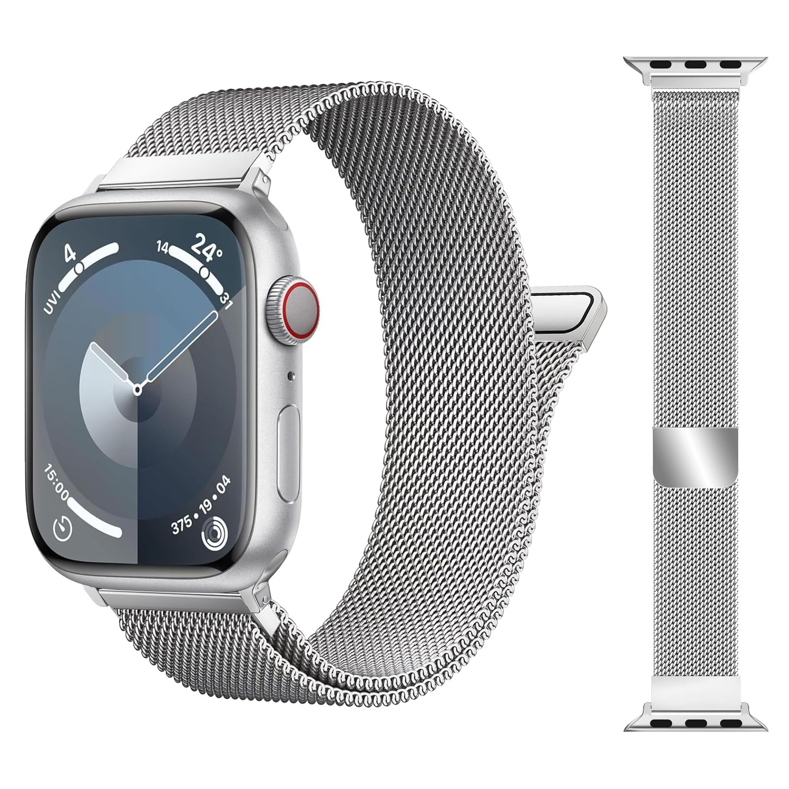 Patented Milanese Loop Compatible with Apple Watch Band 46mm 38mm 40mm 41mm 42mm 44mm 45mm 49mm for Women Men, Magnetic Bands Compatible with iWatch Series 10 9 8 7 6 5 4 3 SE Ultra 2 1