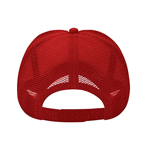 I'd Rather Be Ghost Hunting Mesh Hat Baseball Cap for Men Women Funny Trucker Hat Red
