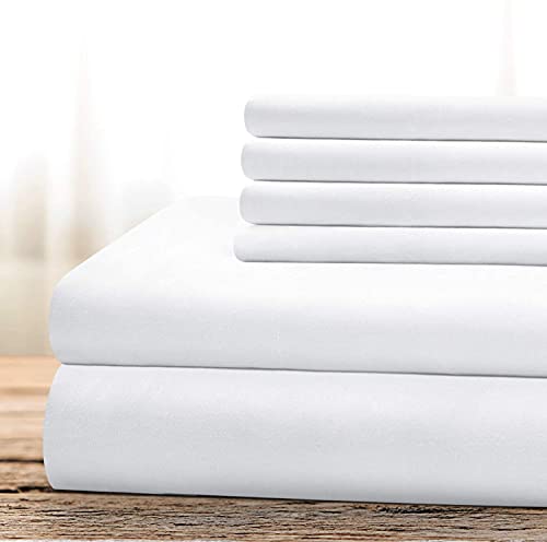 cotton-choice 6 Piece Full Size 600 Thread Count Bedding Sheet Sets 100% Pure Cotton Premium Sheet Set Easy Fit Upto 17 Inch Deep Pocket - Pink Solid