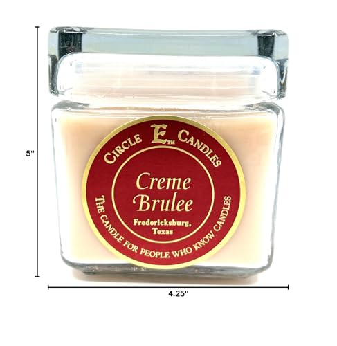 Circle E Candles, Creme Brulee Scent, Medium Size Jar Candle, 32oz, 2 Wicks