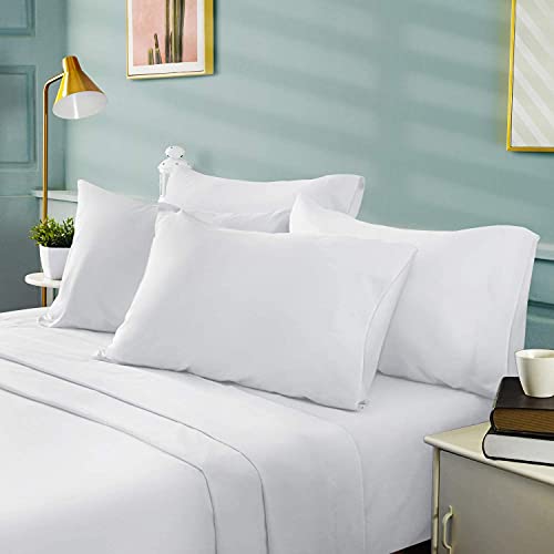 cotton-choice 6 Piece Full Size 600 Thread Count Bedding Sheet Sets 100% Pure Cotton Premium Sheet Set Easy Fit Upto 17 Inch Deep Pocket - Pink Solid