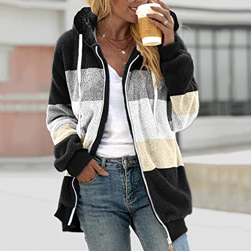 Black Puffer Jacket rain Jacket Women Casual Crew Neck Sweatshirt Loose Soft Long Sleeve Pullover Tops Jackets for Women Winter Women Crop Jacket Zip Hoodie White Jean Jacket Split top