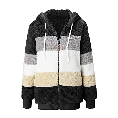 Black Puffer Jacket rain Jacket Women Casual Crew Neck Sweatshirt Loose Soft Long Sleeve Pullover Tops Jackets for Women Winter Women Crop Jacket Zip Hoodie White Jean Jacket Split top