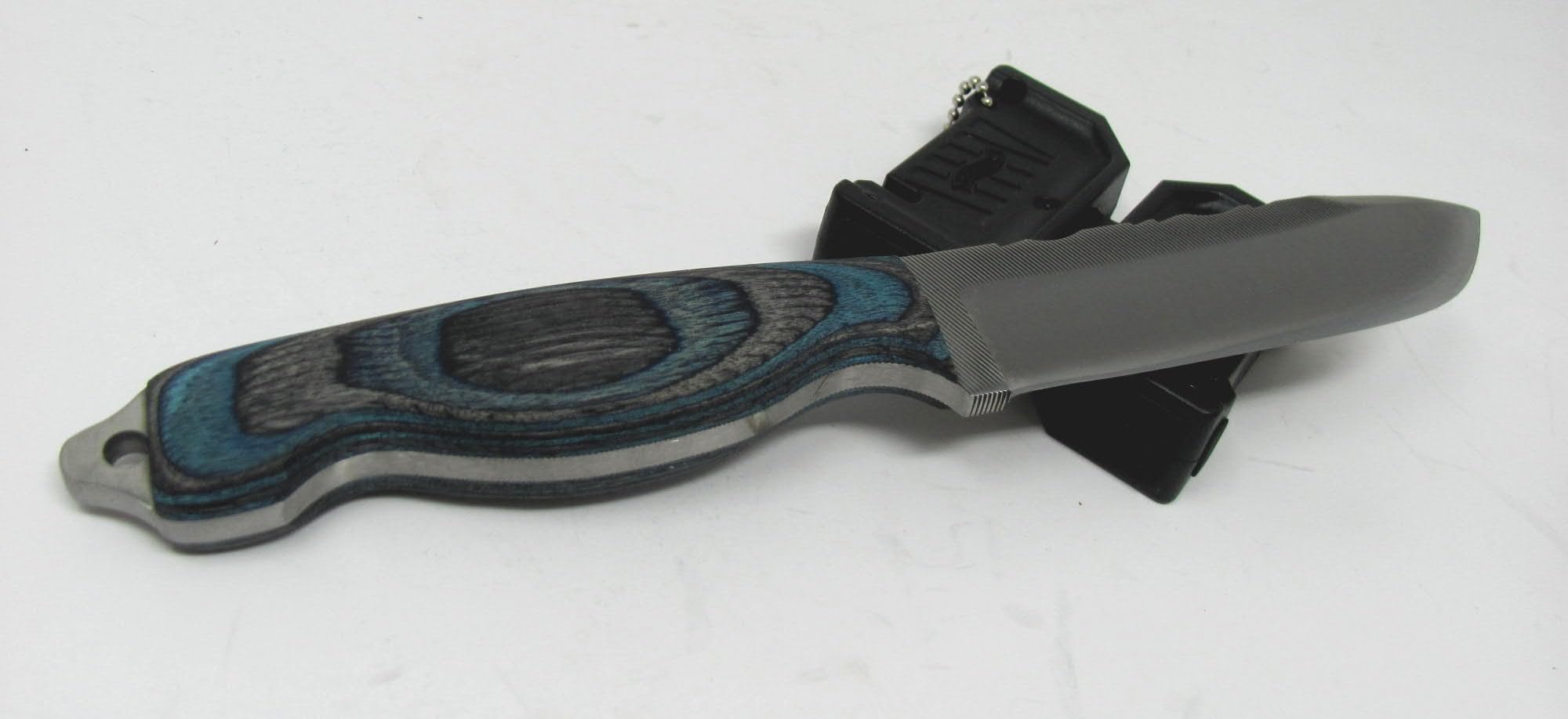 ANZA Boddington KNIVES Blue Black Wood Handle Bonus Walther Pocket Sharpener Knife Always Sharp