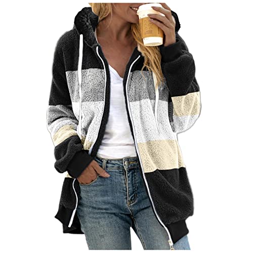 Black Puffer Jacket rain Jacket Women Casual Crew Neck Sweatshirt Loose Soft Long Sleeve Pullover Tops Jackets for Women Winter Women Crop Jacket Zip Hoodie White Jean Jacket Split top
