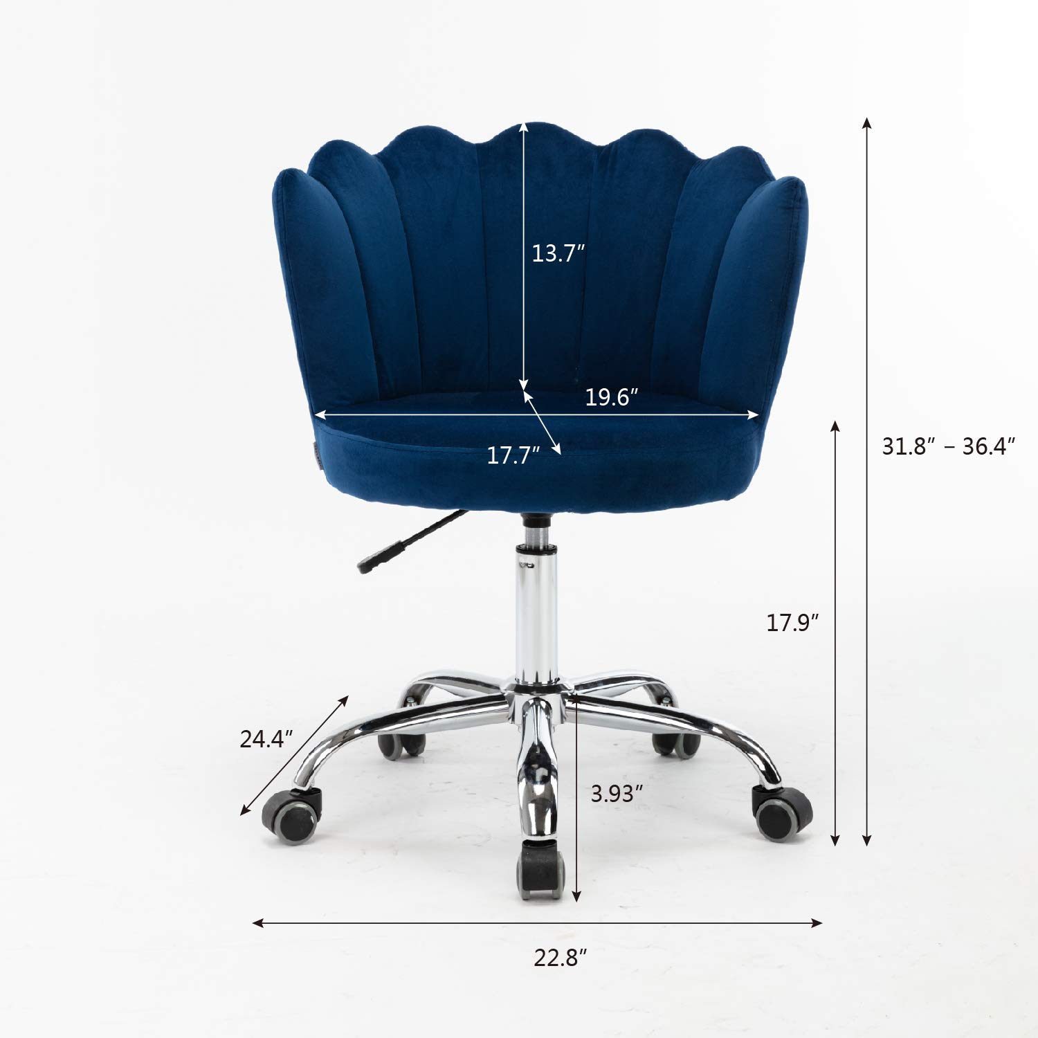 KUIKUI Modern Shell Chair for Living Room Bedroom, Blue Leisure Office Chair