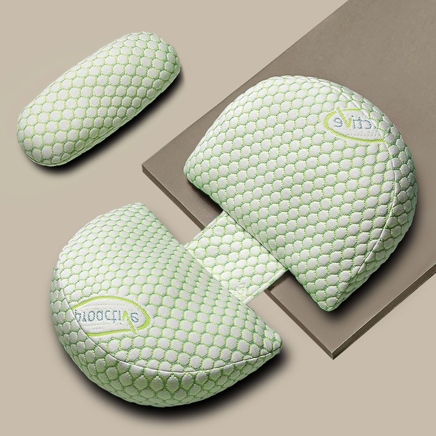 MomNest™ Pregnancy Pillows for Sleeping, Maternity Pillow for Pregnant Women, Adjustable Body Pillow for Pregnant Women, Pregnancy Wedge Pillows Support for Back, Legs, Belly, HIPS (GREEN-A03)