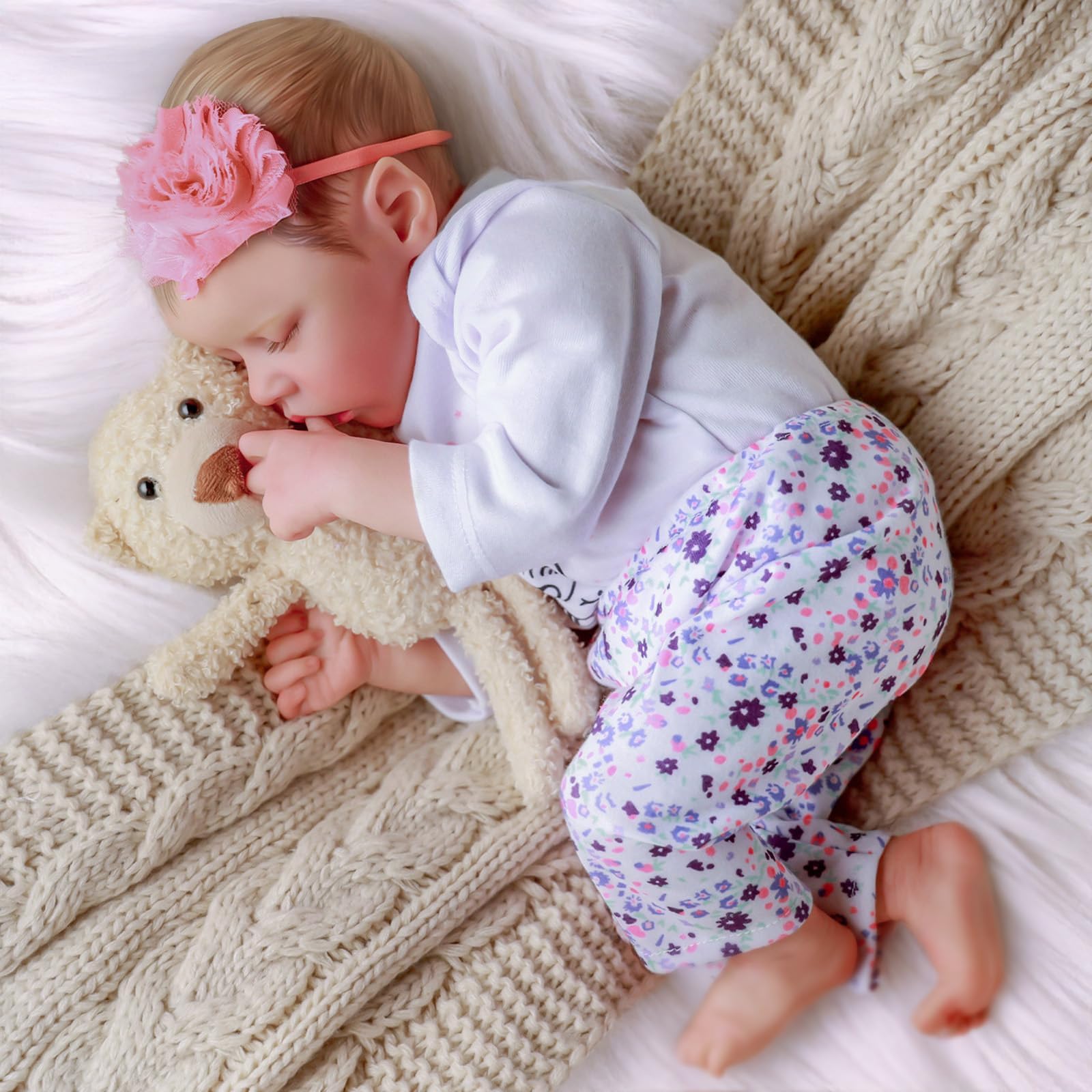 Lifelike Reborn Baby Dolls Twinnie - Girl 17-Inch - Soft Body Realistic-Newborn Baby Dolls Full Vinyl Body Poseable Baby Girl with Feeding Kit Gift Box for Kids Age 3+