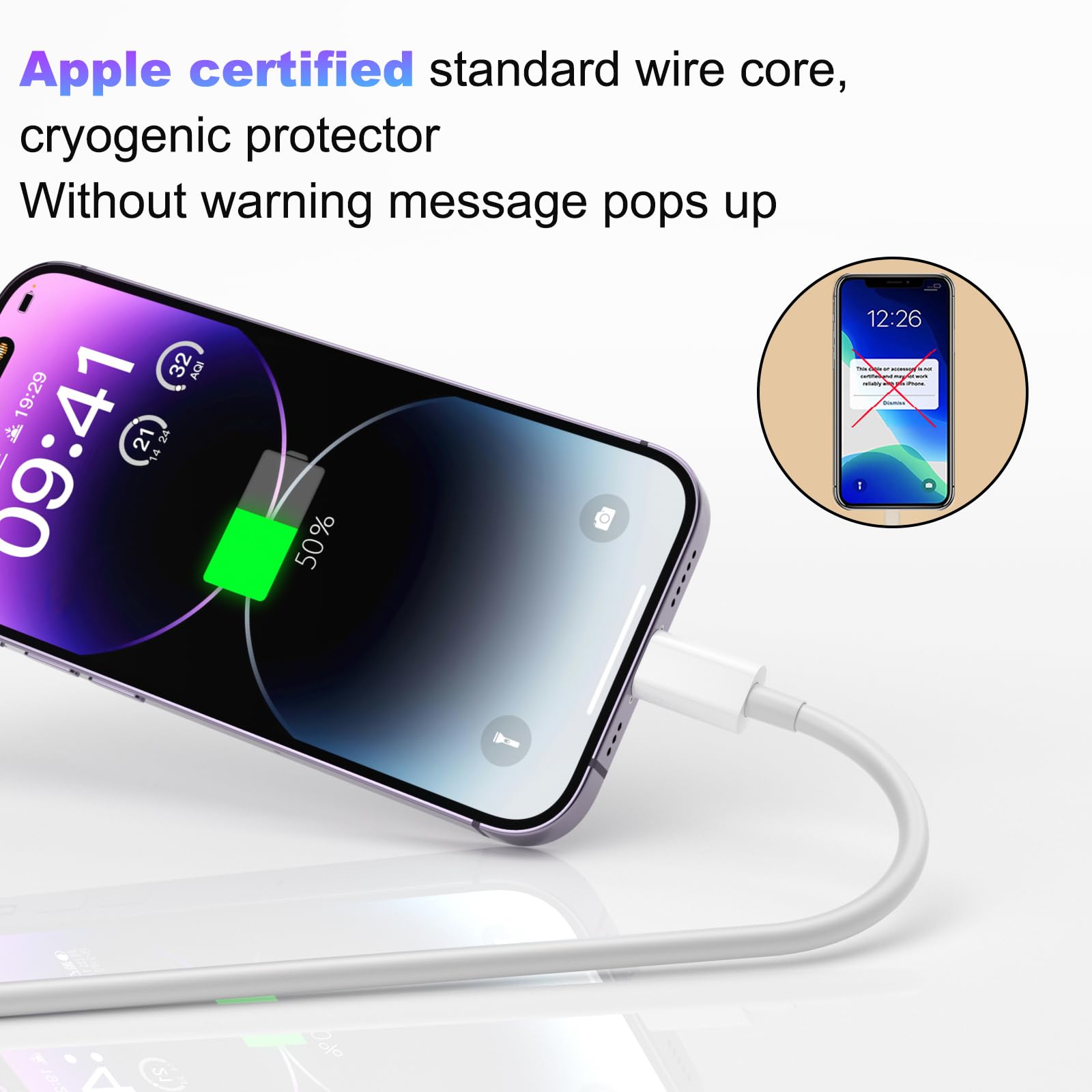iPhone Charger [Apple MFi Certified] Long Lightning Cable 6 FT 3 Pack Fast Charging Durable USB Cable Compatible with iPhone 14 13 12 11 Pro Max XR XS X 8 7 6 Plus SE, iPad