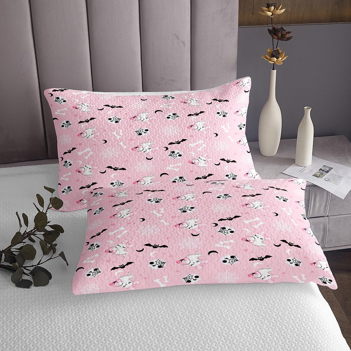 Feelyou Halloween Sheets Full Size with 2 Pillow Cases Halloween Decorations Bed Sheet Set Happy Halloween Bedding Set Moon Skull Flat Sheet for Boys Girls Kids Adults