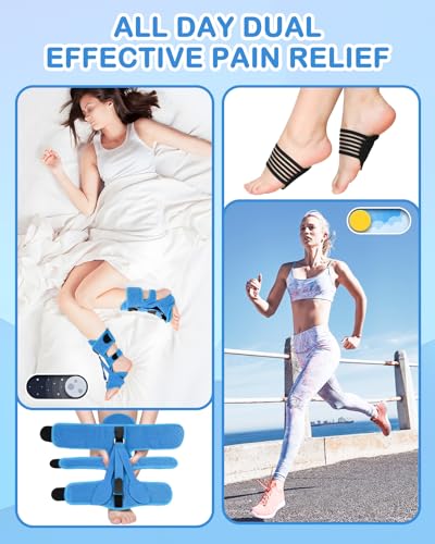 ABSKRYO 2 Pack Plantar Fasciitis Night Splint Sock Relief Plantar Fasciitis Brace with Arch Support