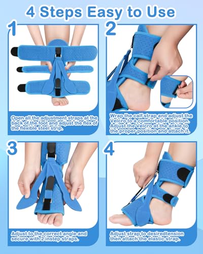 ABSKRYO 2 Pack Plantar Fasciitis Night Splint Sock Relief Plantar Fasciitis Brace with Arch Support