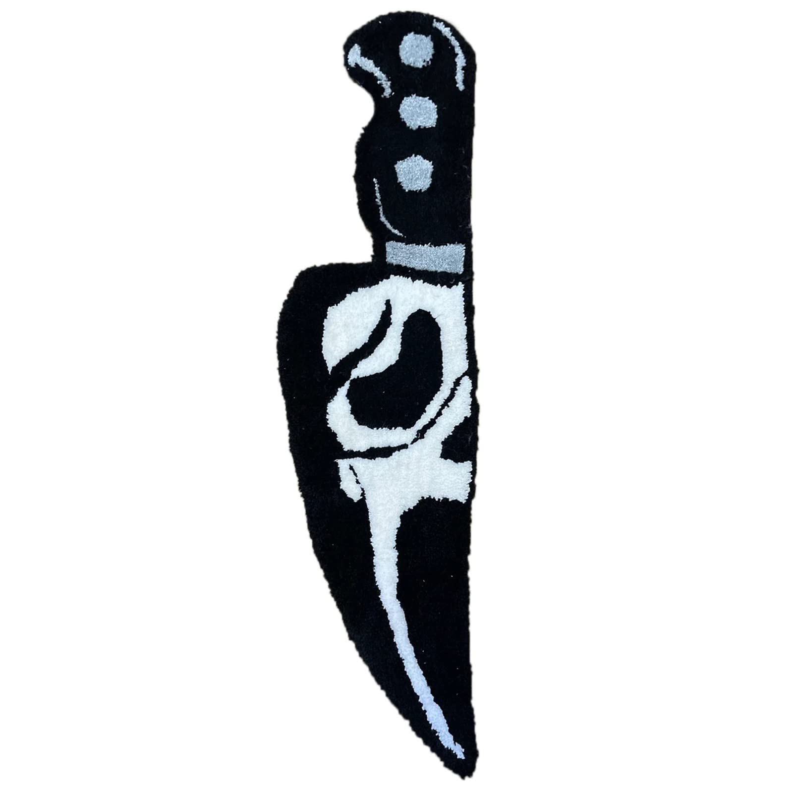 Horror Knife Shape Rug Scream Skull Carpet Creative Doormat Bed Front Rugs Halloween Home Decorative,47.2 * 19.7In