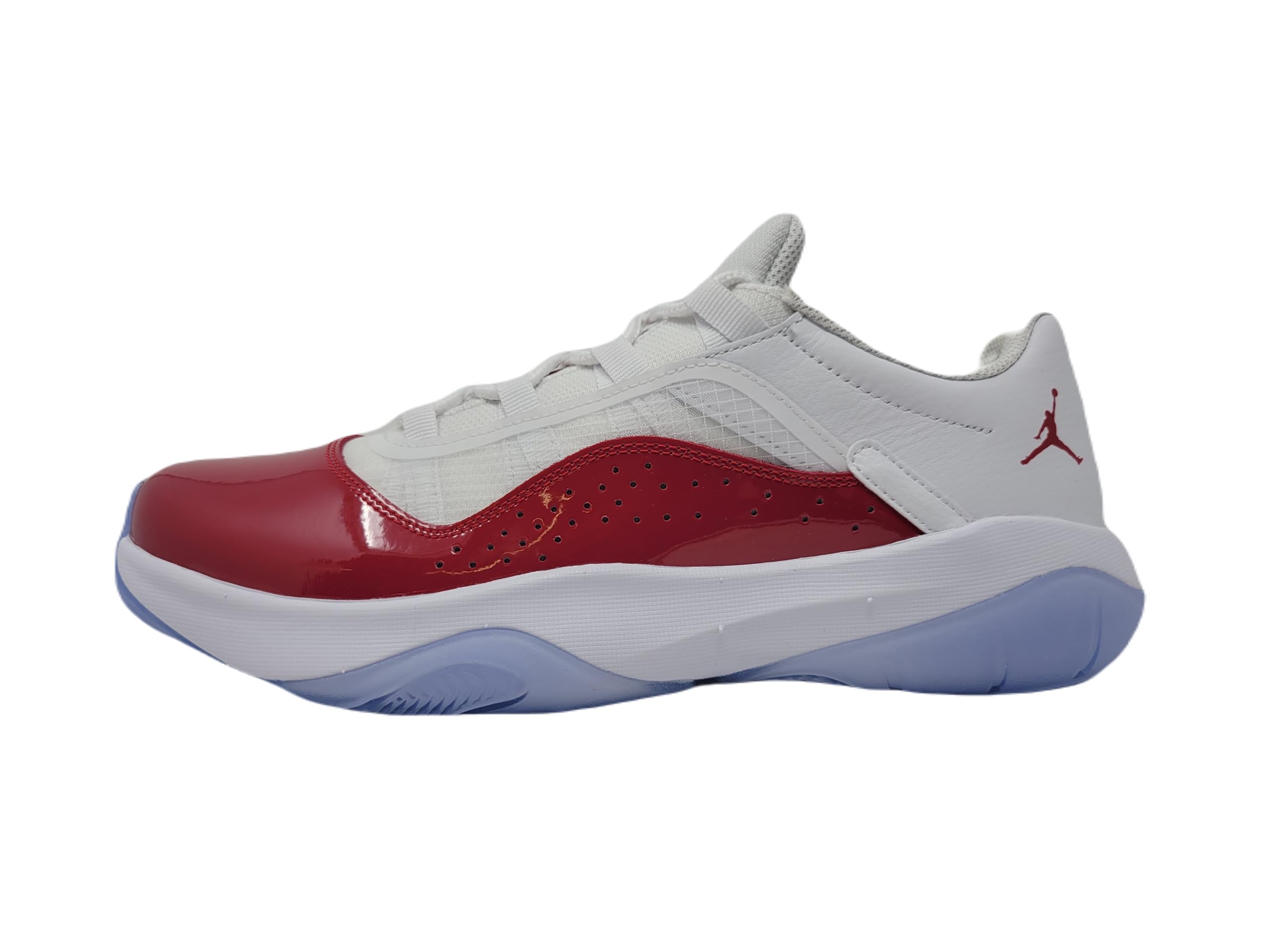 Nike Men's Jordan 11 CMFT Low Basketball Shoes, White/Gym Red-Black, 9 M US