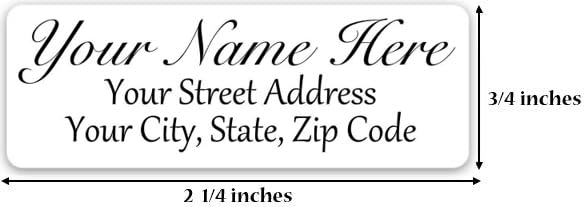 Return Address Labels Script - Custom Mailing Return Address Labels/Stickers for Envelopes, Easy Peel and Stick, Permanent Rectangle Labels (White) Made in The USA (Set of 90)