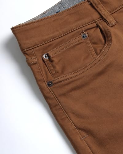 IZOD Men's Jeans - Regular Fit Comfort Stretch Knit Denim Jeans - Straight Leg Casual Pants for Men, Size 40W x 29L, Taupe