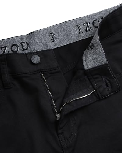 IZOD Men's Jeans - Regular Fit Comfort Stretch Knit Denim Jeans - Straight Leg Casual Pants for Men, Size 36W x 32L, Black