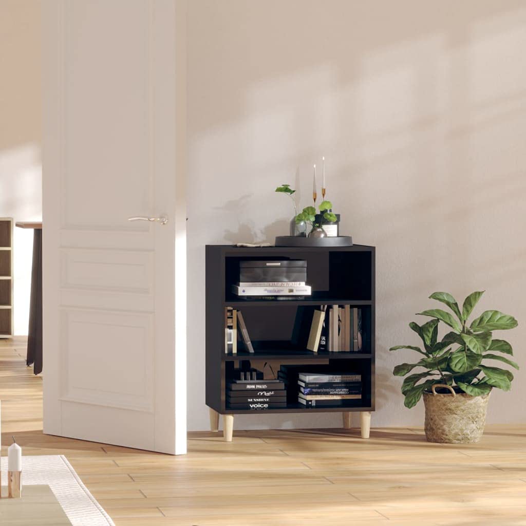 TIFITGO Asomie Sideboard High Gloss Black 22.4"x13.8"x27.6" Engineered Wood Home Furniture Cabinets Fashion Kitchen Indoor Storage Buffets Sideboards Storage Cabinet US Stock Fast Shipment Black