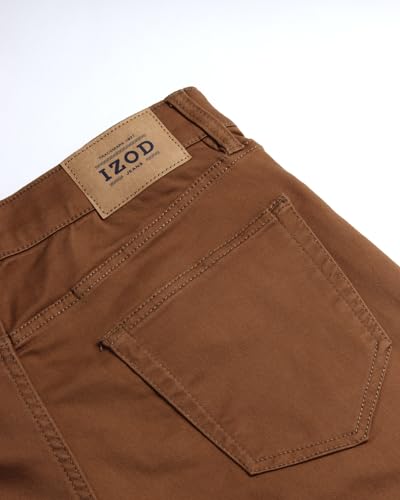 IZOD Men's Jeans - Regular Fit Comfort Stretch Knit Denim Jeans - Straight Leg Casual Pants for Men, Size 40W x 29L, Taupe