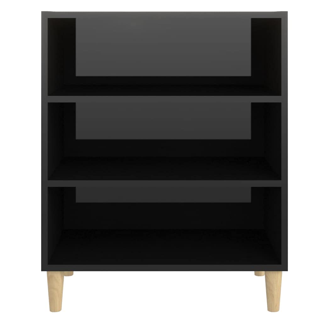 TIFITGO Asomie Sideboard High Gloss Black 22.4"x13.8"x27.6" Engineered Wood Home Furniture Cabinets Fashion Kitchen Indoor Storage Buffets Sideboards Storage Cabinet US Stock Fast Shipment Black