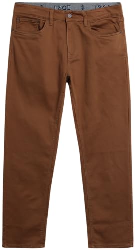 IZOD Men's Jeans - Regular Fit Comfort Stretch Knit Denim Jeans - Straight Leg Casual Pants for Men, Size 40W x 29L, Taupe
