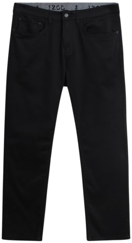 IZOD Men's Jeans - Regular Fit Comfort Stretch Knit Denim Jeans - Straight Leg Casual Pants for Men, Size 36W x 32L, Black