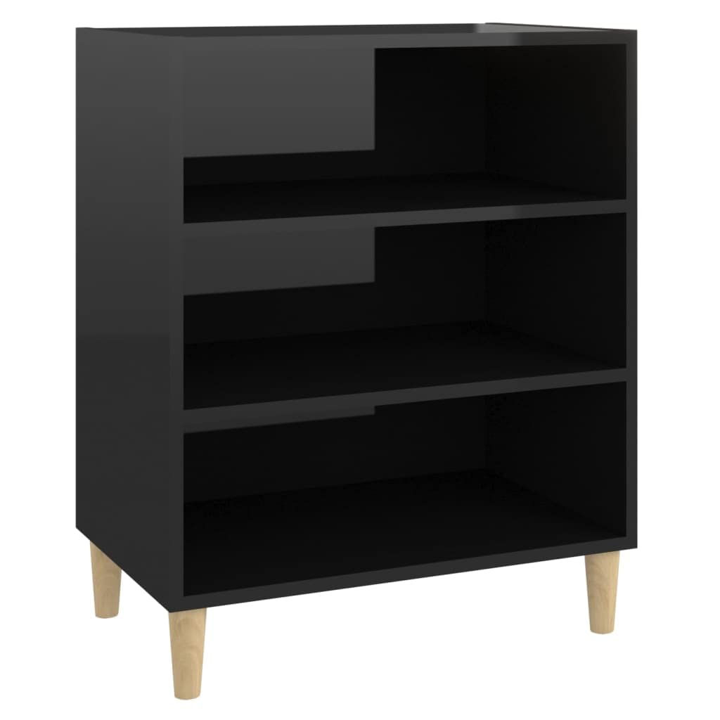 TIFITGO Asomie Sideboard High Gloss Black 22.4"x13.8"x27.6" Engineered Wood Home Furniture Cabinets Fashion Kitchen Indoor Storage Buffets Sideboards Storage Cabinet US Stock Fast Shipment Black