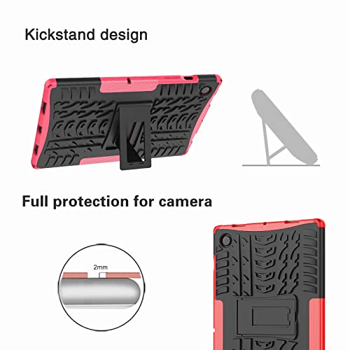 Tablet PC Case Tablet Cover Compatible with Samsung Galaxy TAB A8 10.5 X200 / X205(2021) Tire Texture Shockproof TPU+PC Protective Case with Folding Handle Stand Protective Cover (Color : Orange)