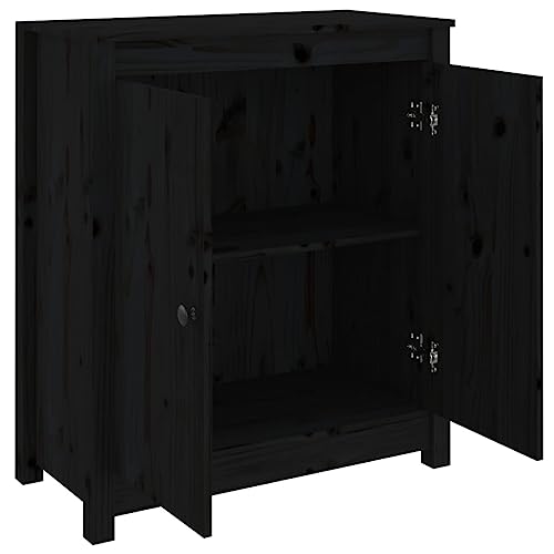 TIFITGO Asomie Sideboard Black 27.6"x13.8"x31.5" Solid Wood Pine Home Furniture Cabinets Fashion Kitchen Indoor Storage Buffets Sideboards Storage Cabinet US Stock Fast Shipment Black