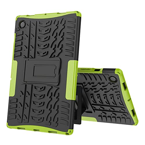 Tablet PC Case Tablet Cover Compatible with Samsung Galaxy TAB A8 10.5 X200 / X205(2021) Tire Texture Shockproof TPU+PC Protective Case with Folding Handle Stand Protective Cover (Color : Orange)