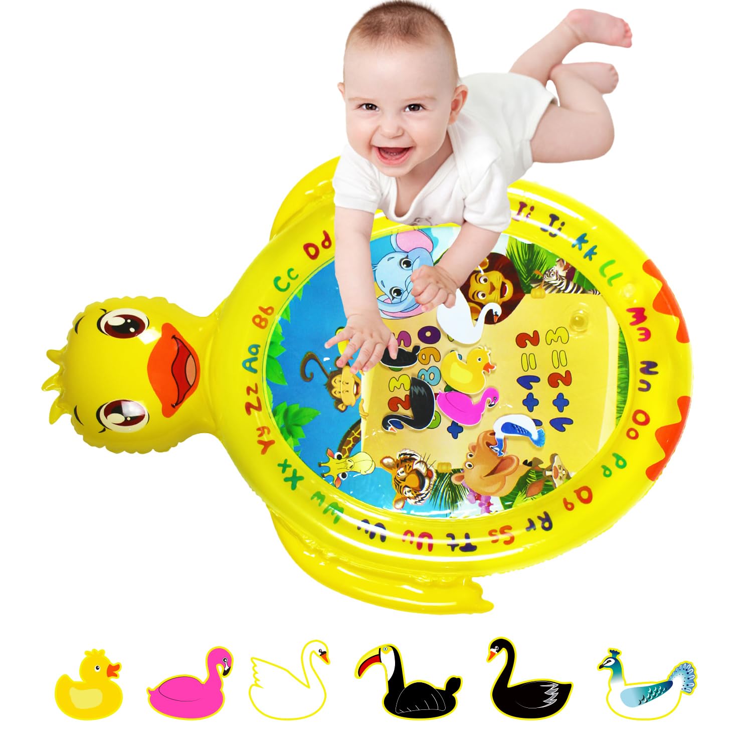 Infant Toys,Duck Tummy Baby Toys, Inflatable Play Mat Water Mat Baby Toys, Fun Early Development Activity Play Center for Newborn (36 x 28 in)