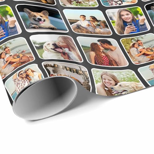 Custom Wrapping Paper, Personalized Wrapping Paper with Your Photo Paper 58 x 23 Inches Customized Birthday Christmas Gifts Wrap for Mom Dad and Friend