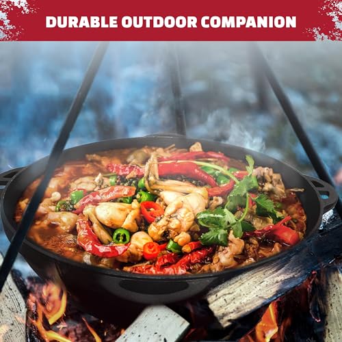 Dutch Oven Pot with Lid 23 Quarts (22 L) - Camping Dutch Oven - Cast Iron Cookware Set - Uzbek Kazan Cast Iron β Premium Camping Cookware