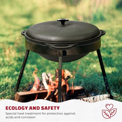 Dutch Oven Pot with Lid 23 Quarts (22 L) - Camping Dutch Oven - Cast Iron Cookware Set - Uzbek Kazan Cast Iron β Premium Camping Cookware