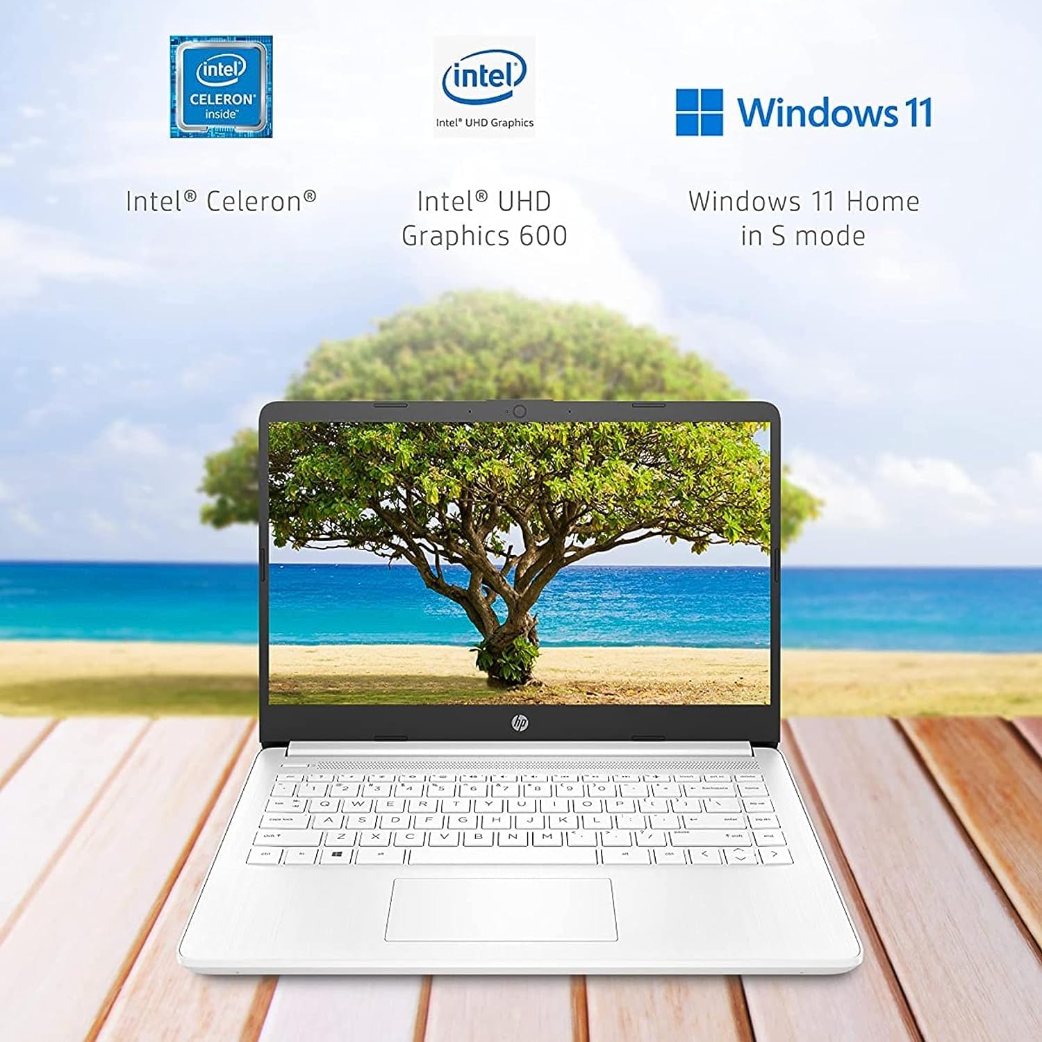 HP 2023 Newest 14" Ultral Light Laptop, for Students and Business, Intel Quad-Core N4120, 4GB RAM, 128GB Storage (64GB eMMC+64GB Micro SD), USB-A&C, Wi-Fi, Webcam, HDMI, 1 Year Office 365, Win11 S