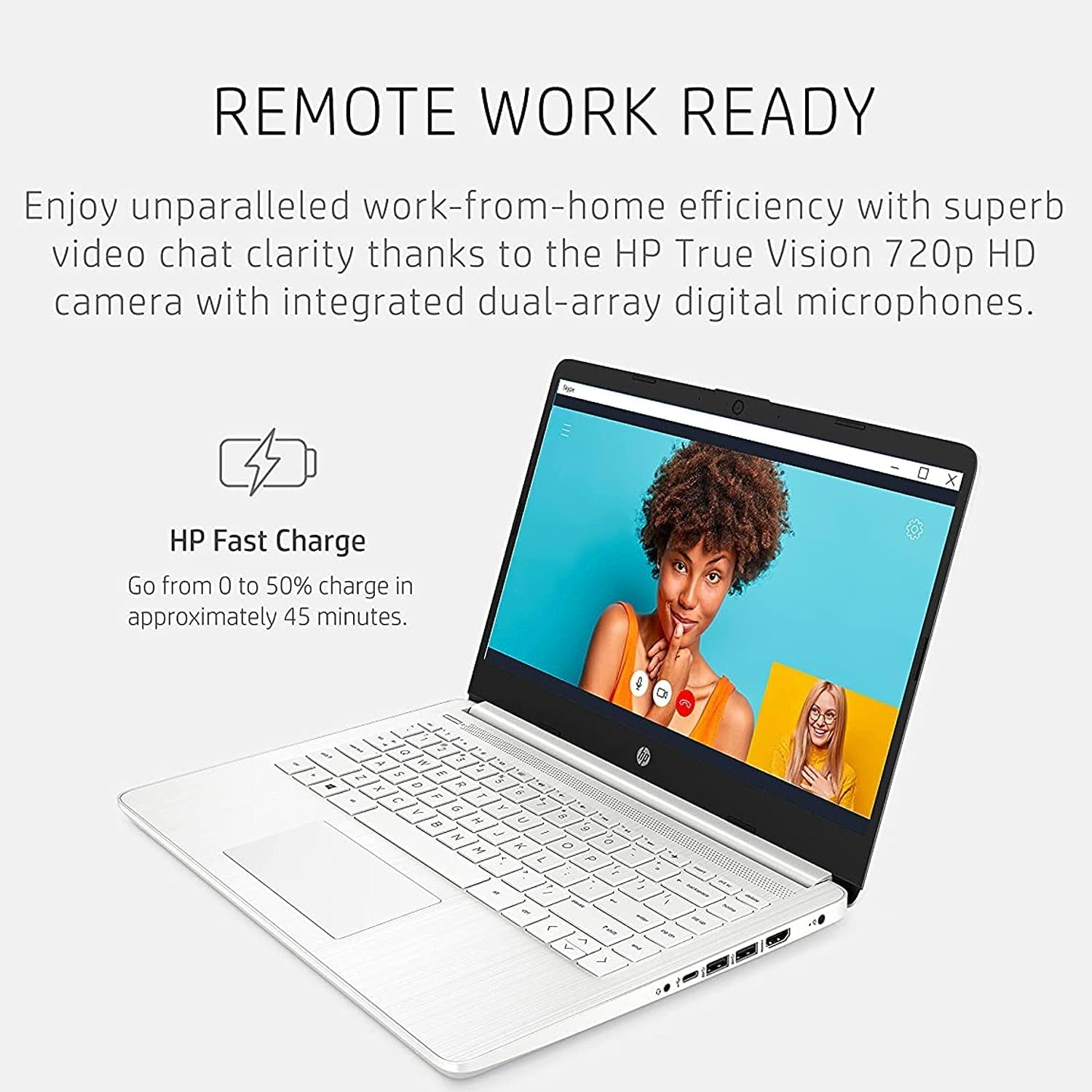 HP 2023 Newest 14" Ultral Light Laptop, for Students and Business, Intel Quad-Core N4120, 4GB RAM, 128GB Storage (64GB eMMC+64GB Micro SD), USB-A&C, Wi-Fi, Webcam, HDMI, 1 Year Office 365, Win11 S