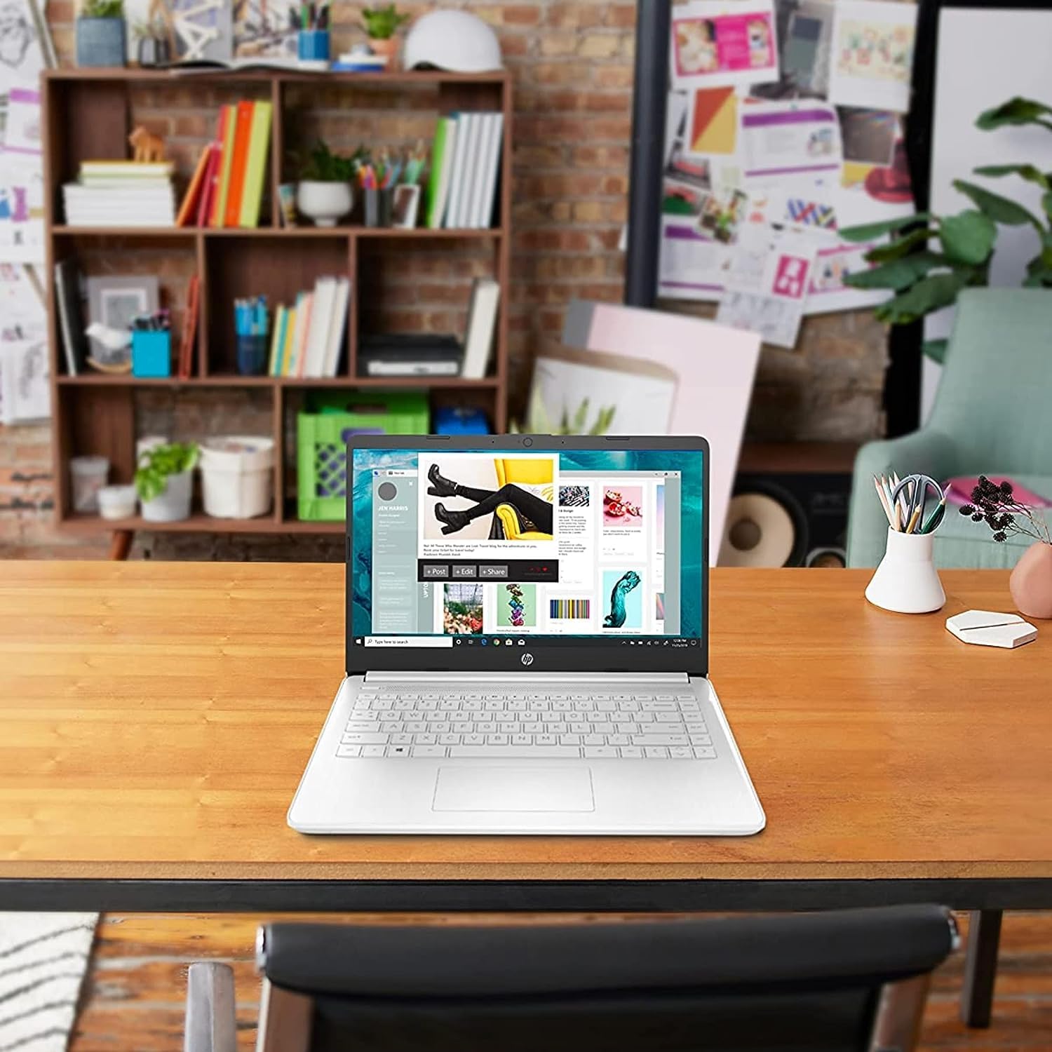 HP 2023 Newest 14" Ultral Light Laptop, for Students and Business, Intel Quad-Core N4120, 4GB RAM, 128GB Storage (64GB eMMC+64GB Micro SD), USB-A&C, Wi-Fi, Webcam, HDMI, 1 Year Office 365, Win11 S