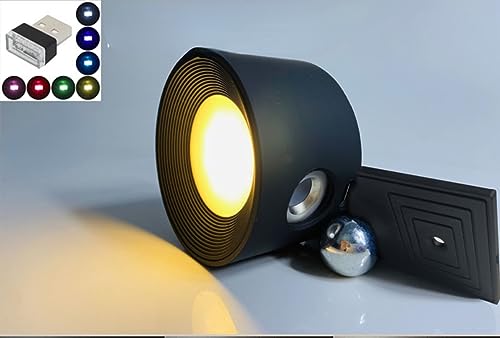 HFENGKG USB Rechargeable LED Wall Light Touch Remote Control Cordless Wall Mounted Sconce Lights for Bedroom Reading Lamp (Black Shell,Touch Switch)