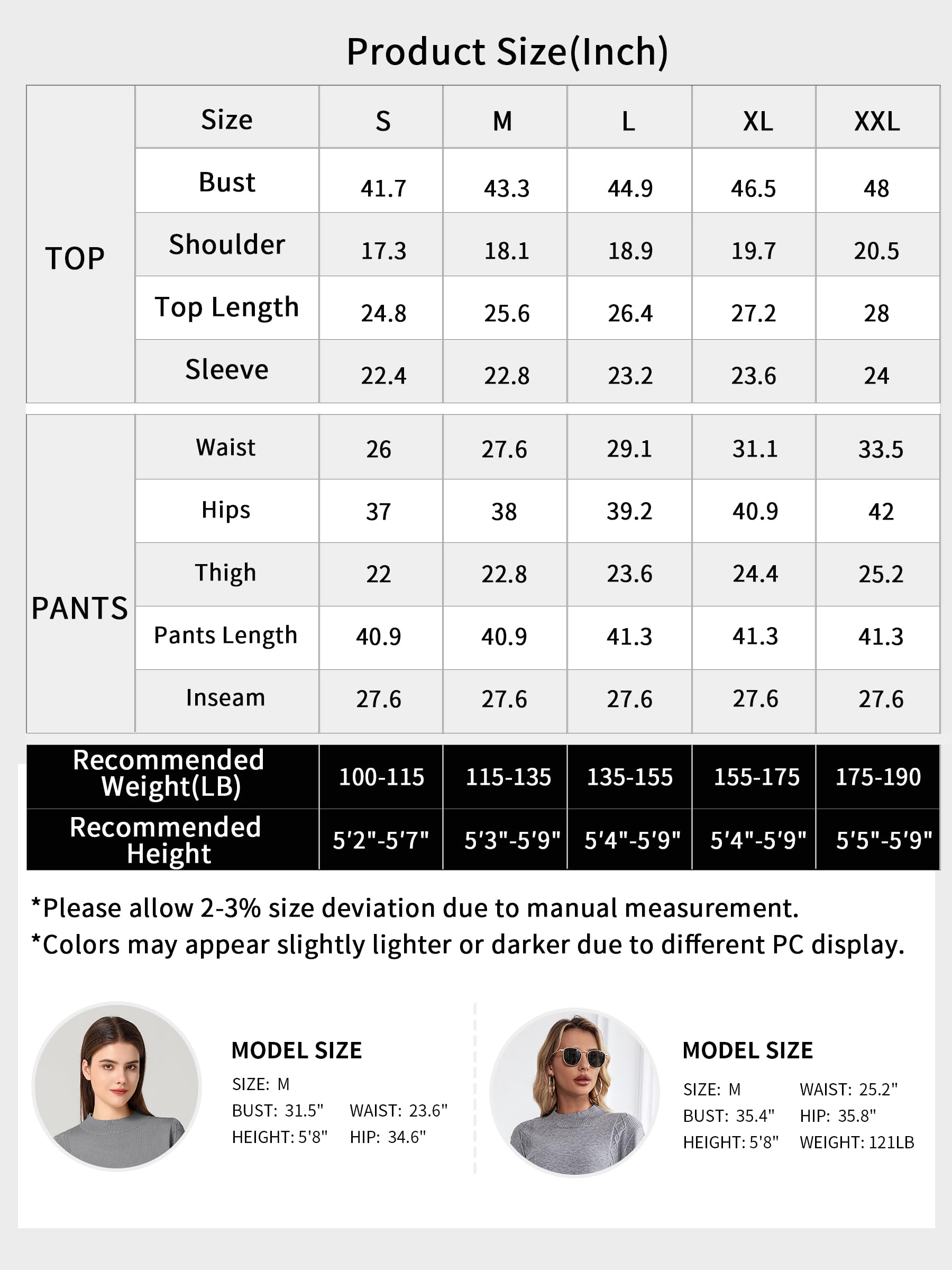 SuperPrity Lounge Sets for Women Two Piece Outfits Knit Sweater Top Wide Leg Pants Matching Sets Sweatsuits 2024 Fall Fashion-L,Black